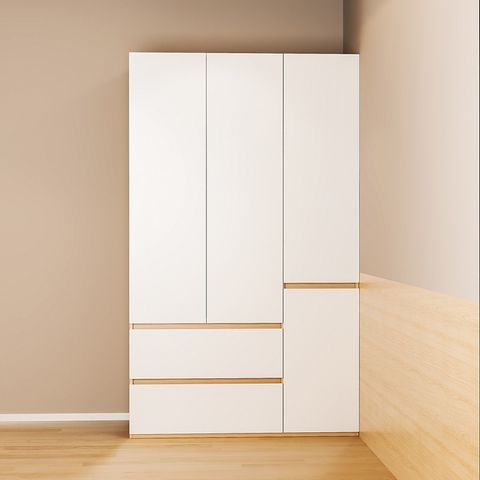Tủ Quần Áo 3 Cánh Vân Gỗ Trắng Lưu Trữ Thông Minh - GP339
