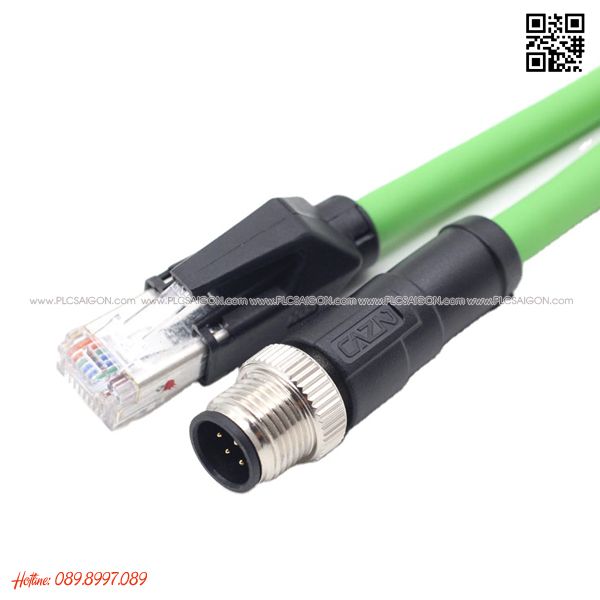 Cáp ethernet M12| M12 to RJ45 Ethernet Cable| EX9-AC010EN-PSRJ – PLCSAIGON