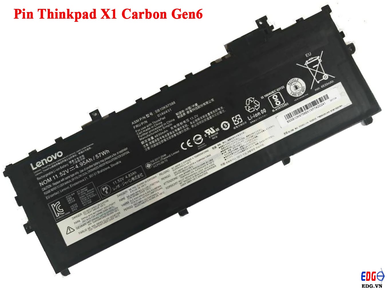 Pin Laptop Lenovo Thinkpad X1 Carbon Gen 6 – EDG.VN