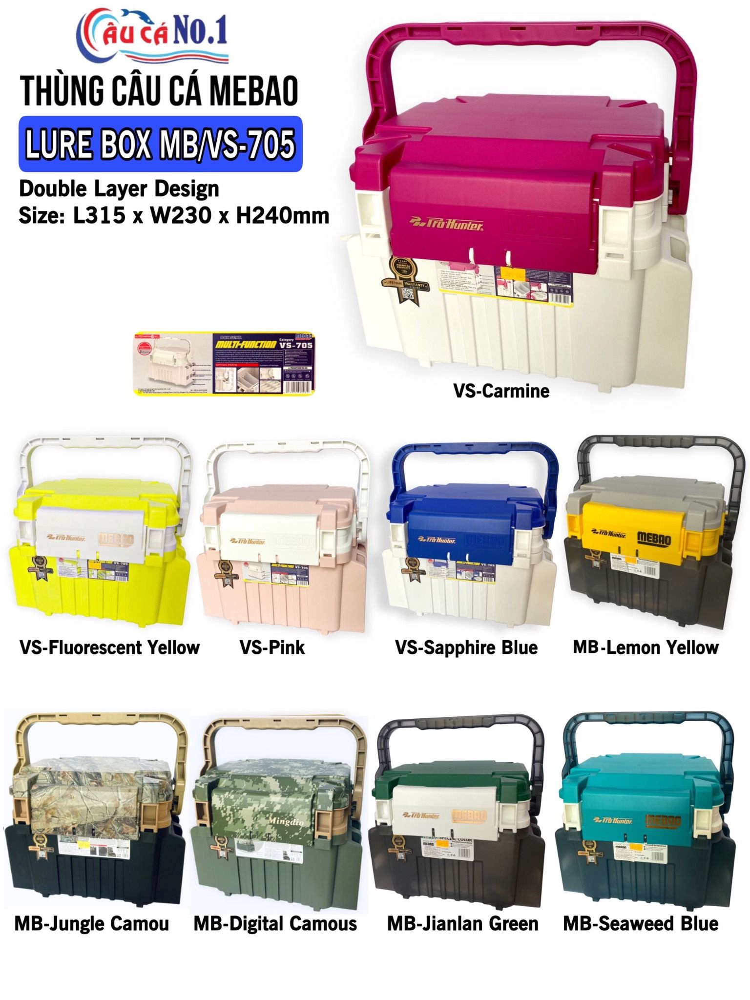 Thùng Câu MEBAO VS/MB-705 – Cửa hàng câu cá An Sương