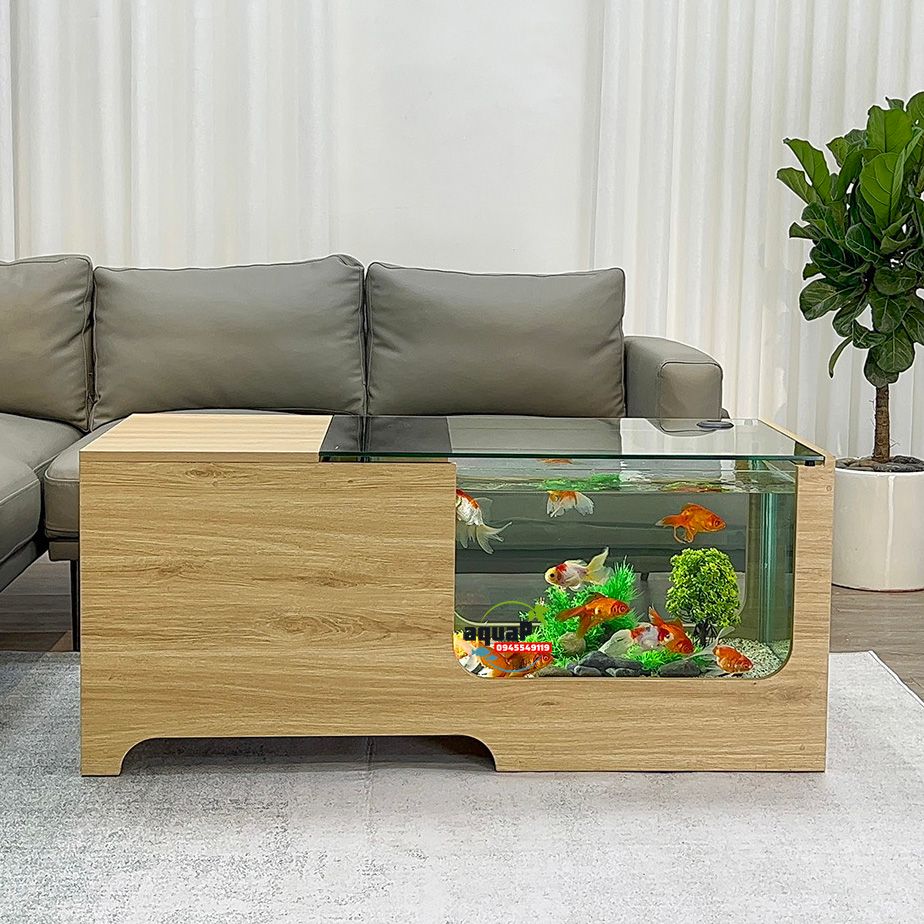 Bàn trà bể cá aquap bộ tiêu chuẩn, màu vàng sồi: Hiện đại & mới lạ ...