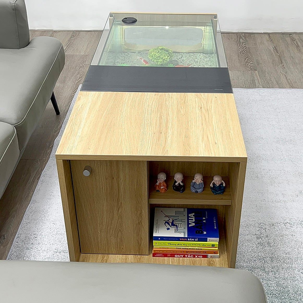 Bàn trà bể cá aquap bộ tiêu chuẩn, màu vàng sồi: Hiện đại & mới lạ ...