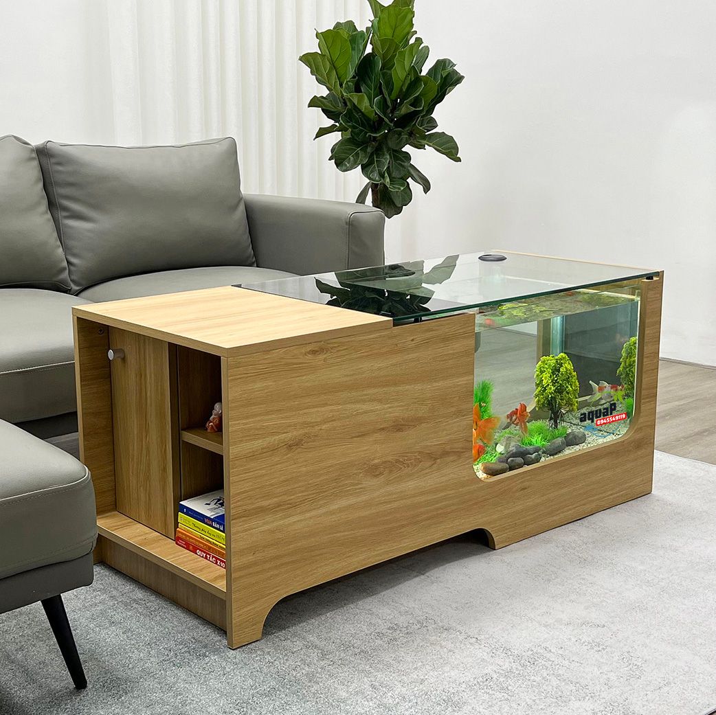 Bàn trà bể cá aquap bộ tiêu chuẩn, màu vàng sồi: Hiện đại & mới lạ ...