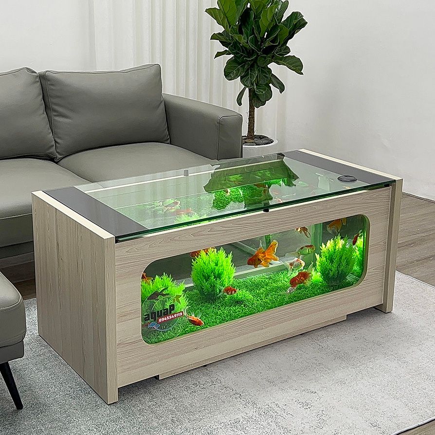 BÀN TRÀ BỂ CÁ AQUAP CAO CẤP VIP1 MÀU TRẮNG KEM: BỪNG SÁNG NỘI THẤT ...