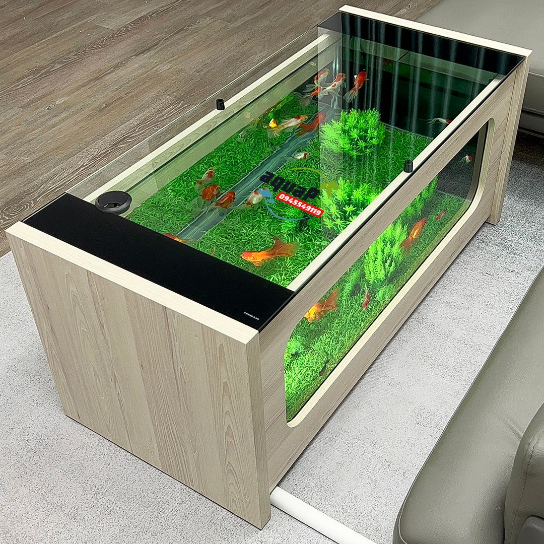 BÀN TRÀ BỂ CÁ AQUAP CAO CẤP VIP1 MÀU TRẮNG KEM: BỪNG SÁNG NỘI THẤT ...