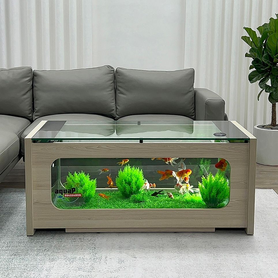 BÀN TRÀ BỂ CÁ AQUAP CAO CẤP VIP1 MÀU TRẮNG KEM: BỪNG SÁNG NỘI THẤT ...