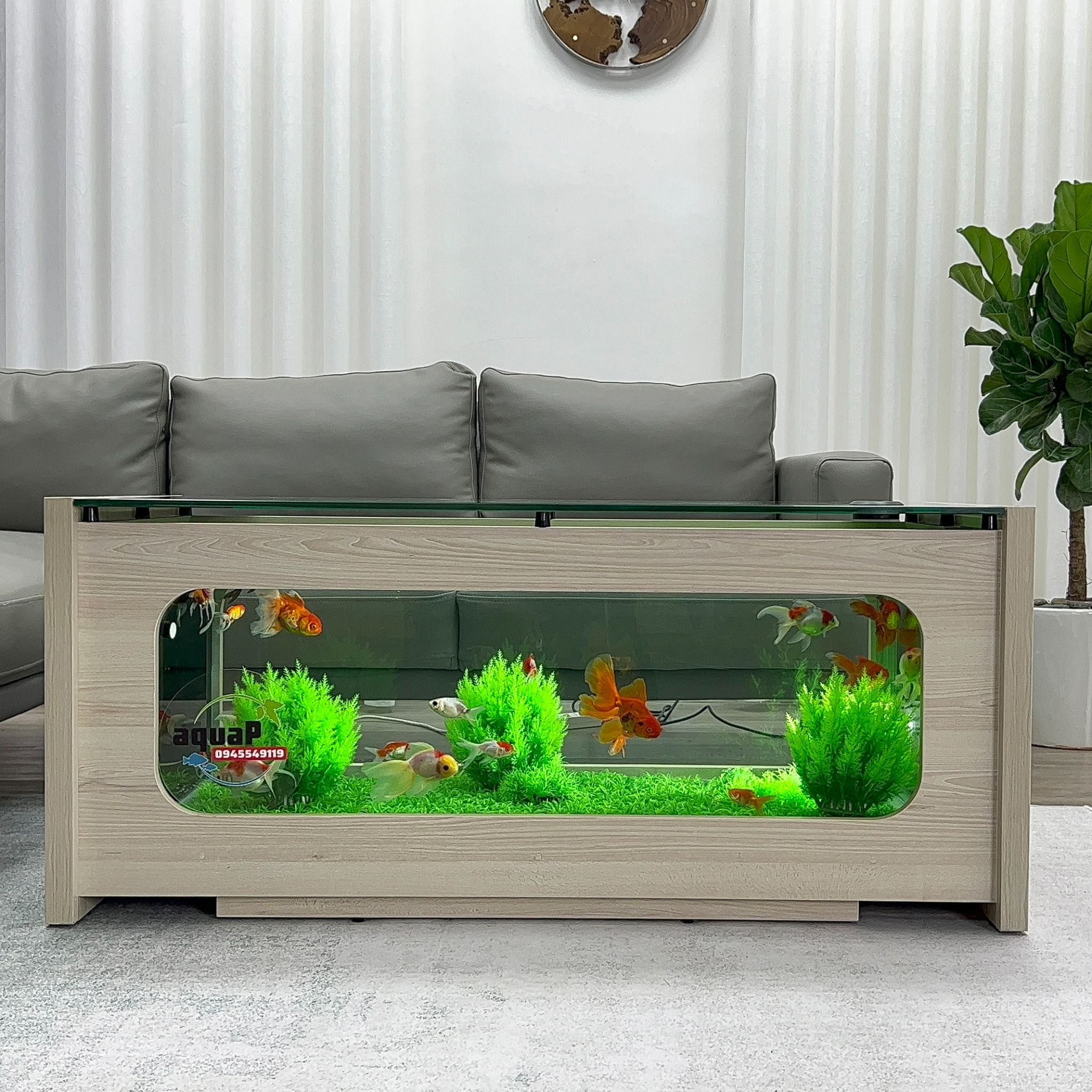 BÀN TRÀ BỂ CÁ AQUAP CAO CẤP VIP1 MÀU TRẮNG KEM: BỪNG SÁNG NỘI THẤT ...