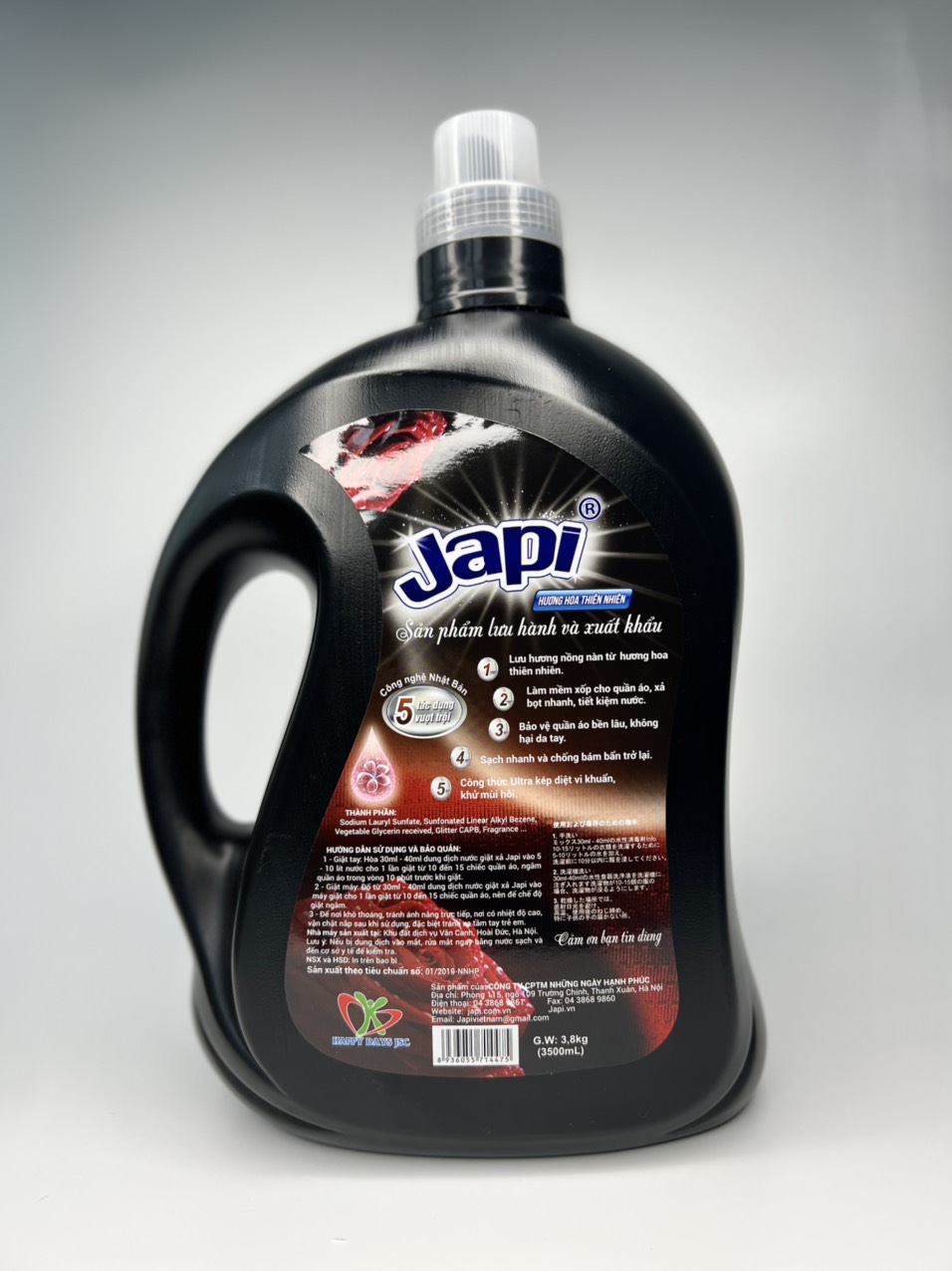 Nước giặt xả Japi Cao Cấp 3500ml Hương Hoa Thiên Nhiên - Luxury | JAPI
