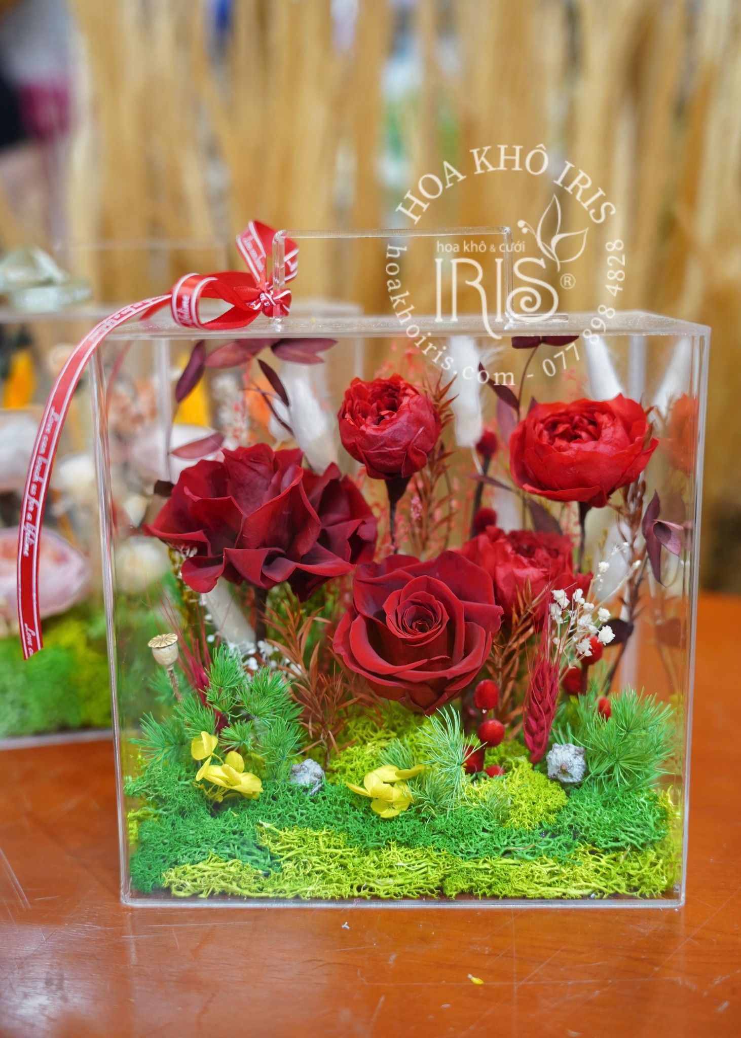 Vali Pha lê Hoa Vĩnh Cữu – Hoa Khô IRIS