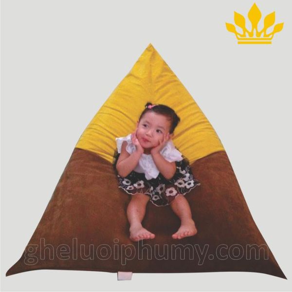 Ghế lười hình Kim tự tháp Phú Mỹ màu vàng phối nâu GH-KITT-VANA