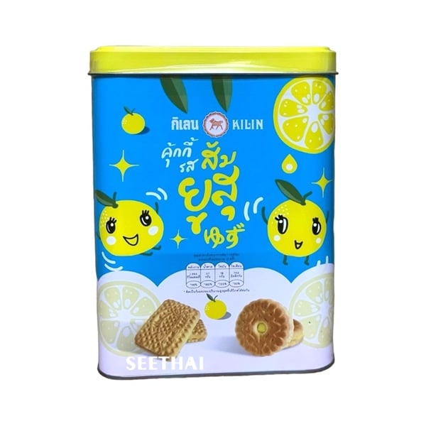 Bánh Quy Nhân Kem Cam Hộp Thiếc Kilin Biscuits 400g SeeThai