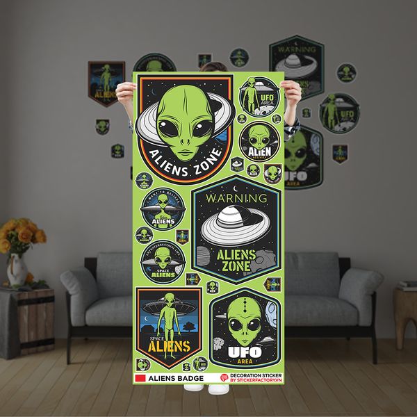ALIENS BADGE - Decoration Sticker – Sticker Factory