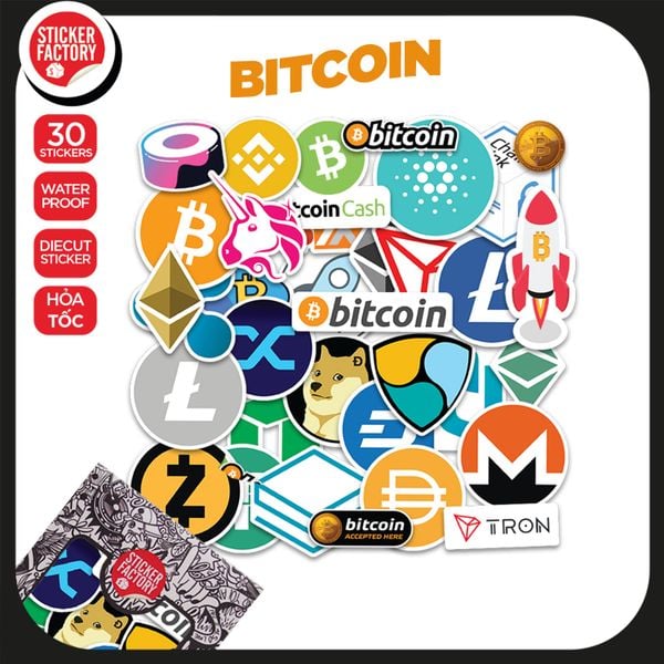 Bitcoin Cryptocurrency - Set 30 sticker hình dán – Sticker Factory