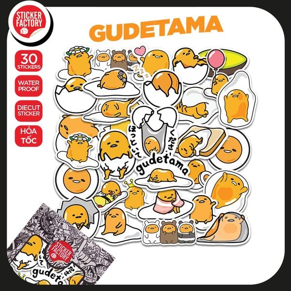 Gudetama - Set 30 sticker hình dán – Sticker Factory