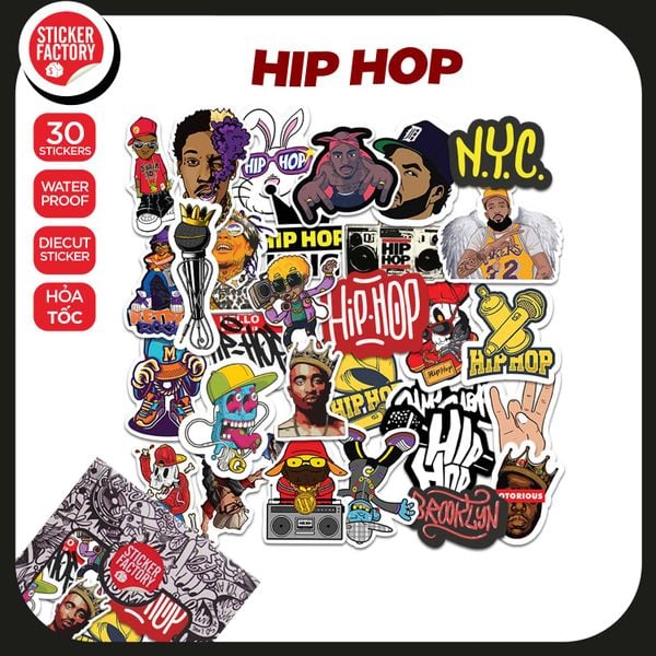 Hiphop - Set 30 sticker hình dán – Sticker Factory