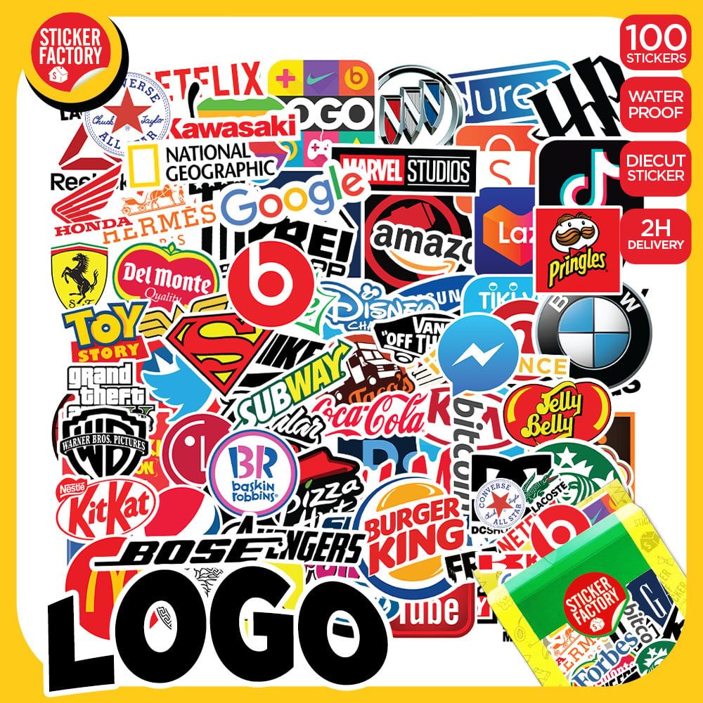LOGO - Set 100 sticker hình dán – Sticker Factory