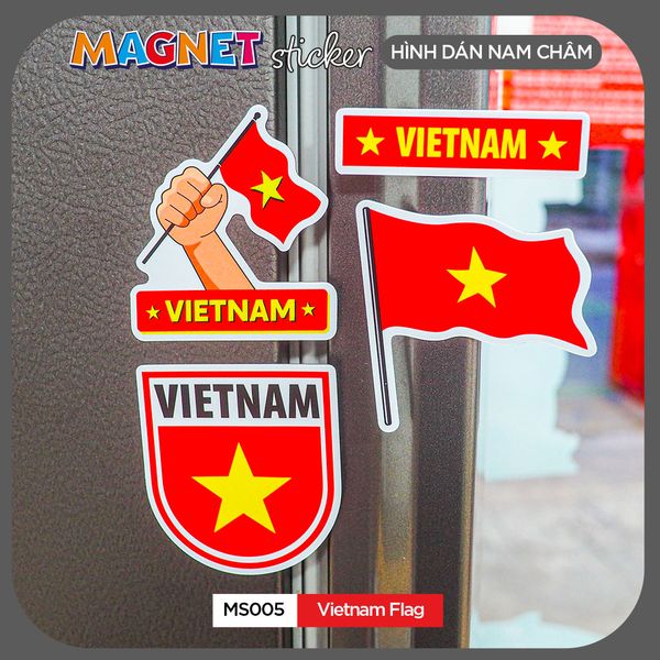 MS005 Vietnam Flag - Set 4 Magnet Sticker - Hình dán nam châm – Sticker ...