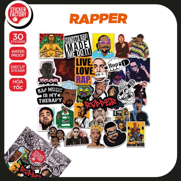 Rapper - Set 30 sticker hình dán – Sticker Factory