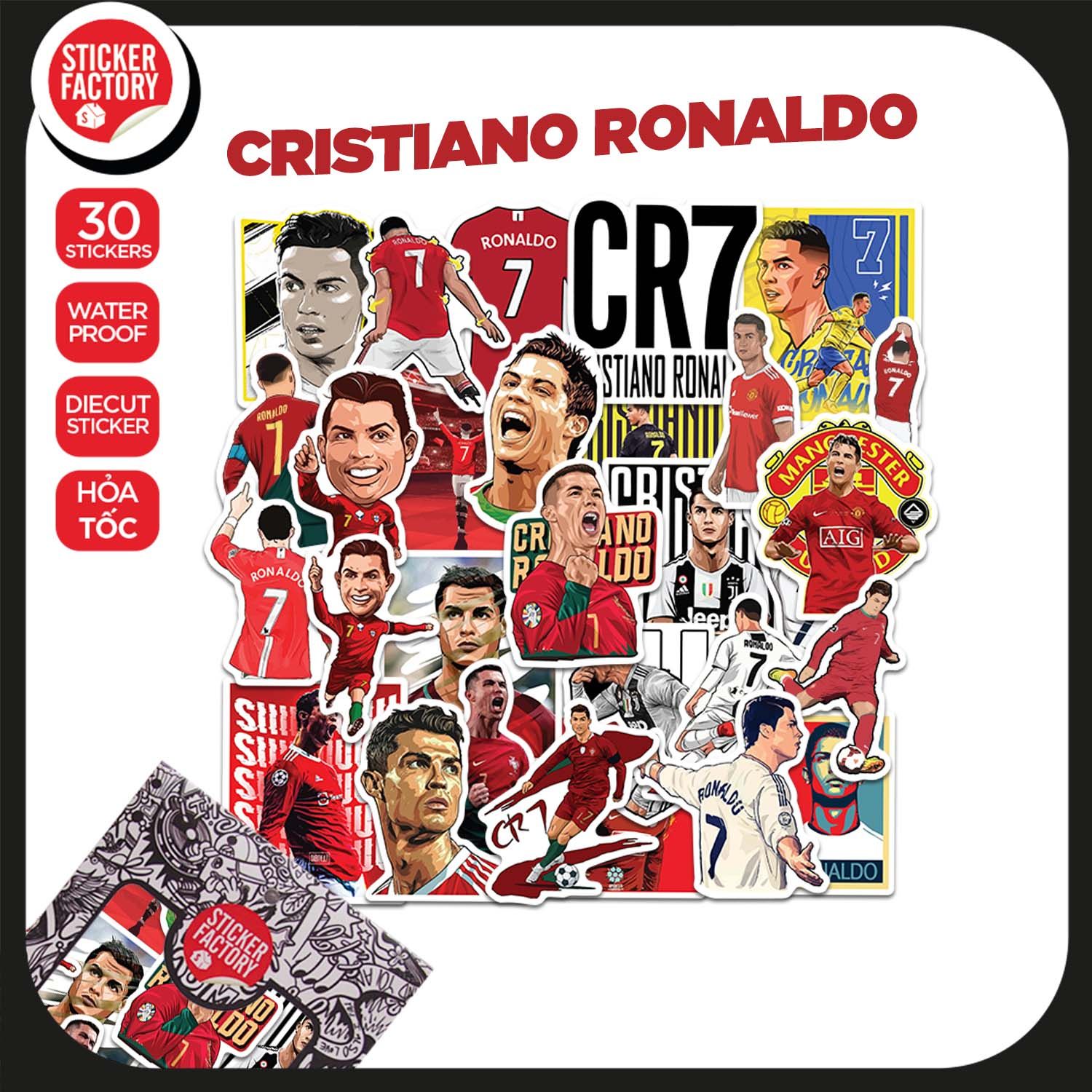 Cristiano Ronaldo - Set 30 sticker hình dán – Sticker Factory