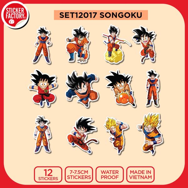 SET12017 SONGOKU – Set 12 Die Cut Sticker Pack – Sticker Factory