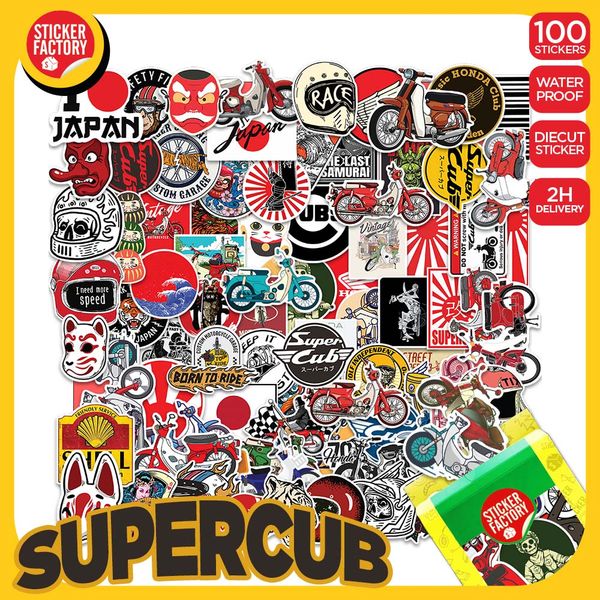 Set 100 Sticker hình dán - Super Cub – Sticker Factory