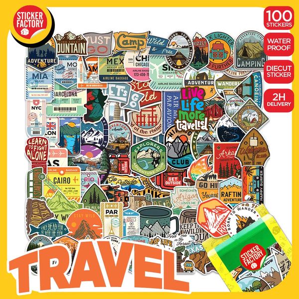 Set 100 Sticker hình dán - Travel – Sticker Factory