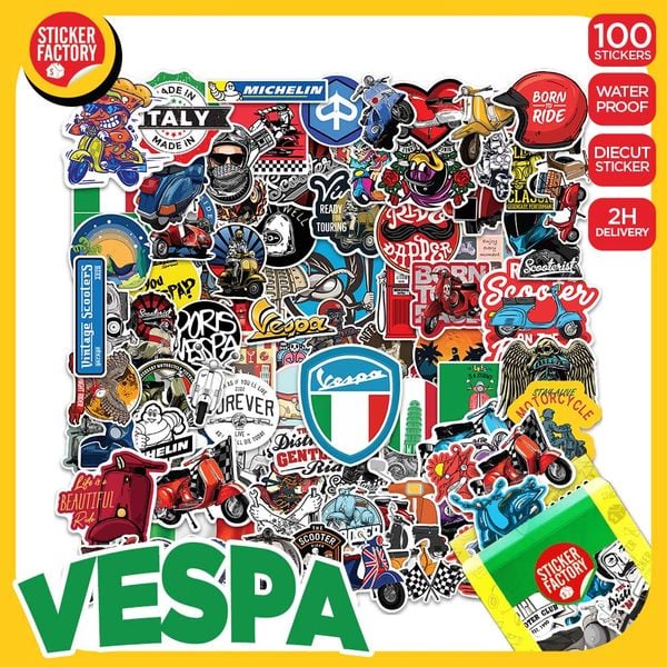 Vespa - Set 100 sticker hình dán – Sticker Factory