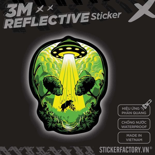 ALIEN INVASION 3M - Reflective Sticker Die-cut – Sticker Factory
