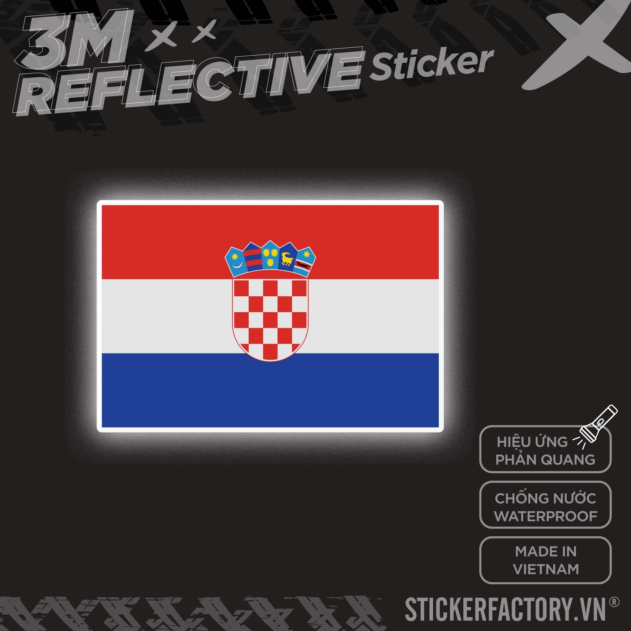 CROATIA FLAG 3M - Reflective Sticker Die-cut – Sticker Factory