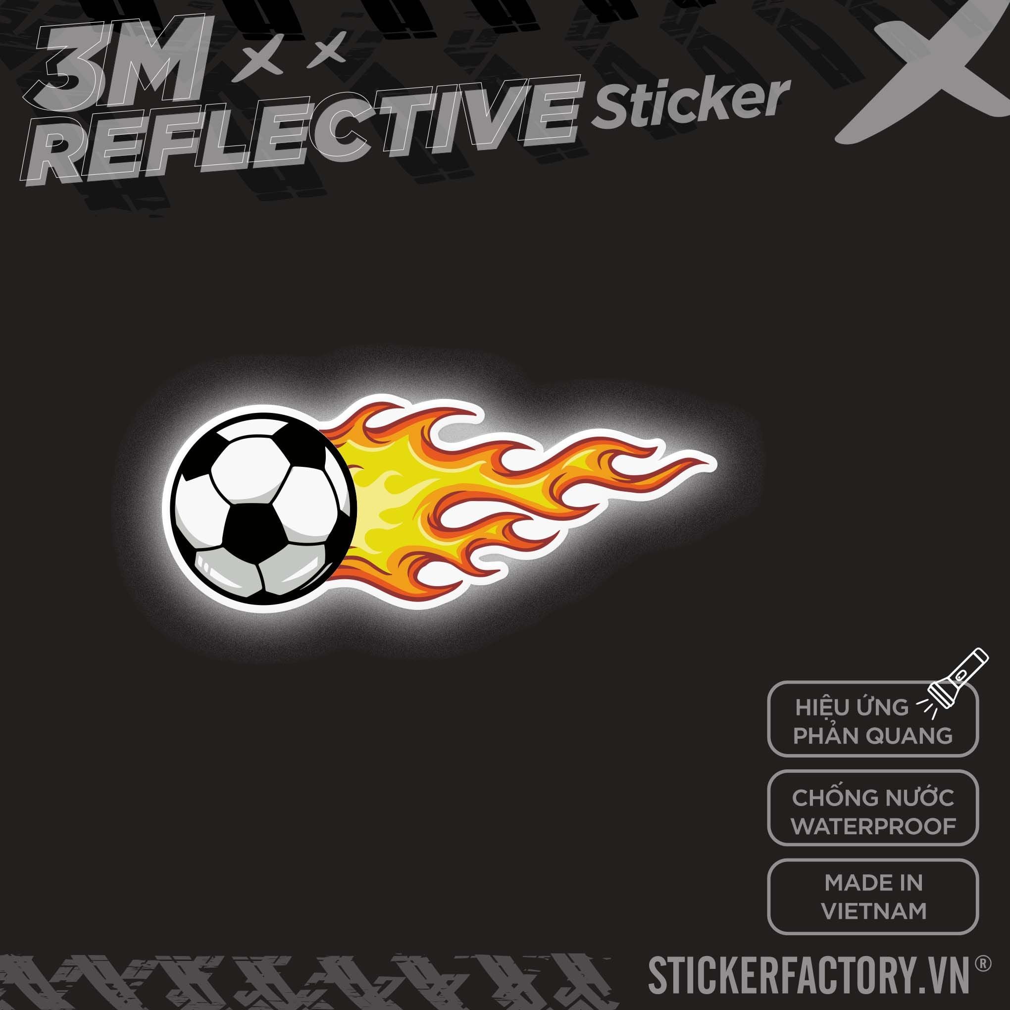 FIRE FOOTBALL 3M - Reflective Sticker Die-cut – Sticker Factory