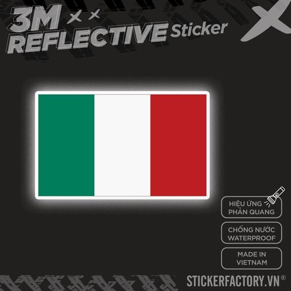 ITALY FLAG 3M - Reflective Sticker Die-cut – Sticker Factory