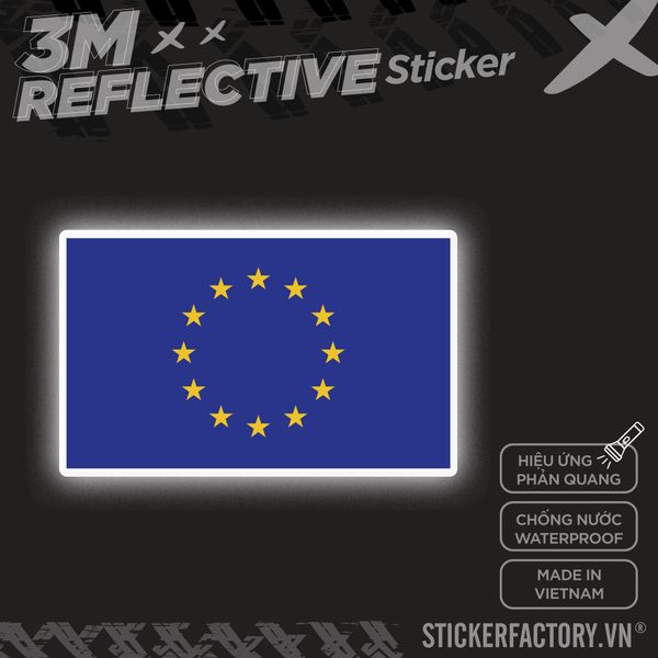 EUROPEAN FLAG 3M - Reflective Sticker Die-cut – Sticker Factory