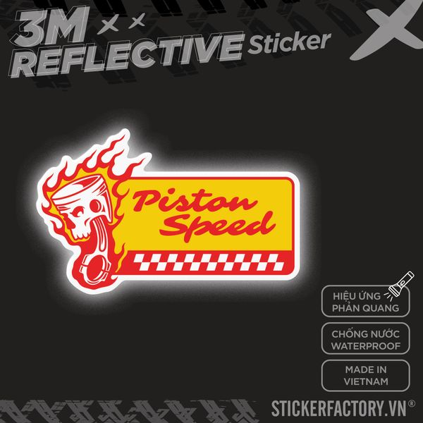 PISTON SPEED 3M - Reflective Sticker Die-cut – Sticker Factory