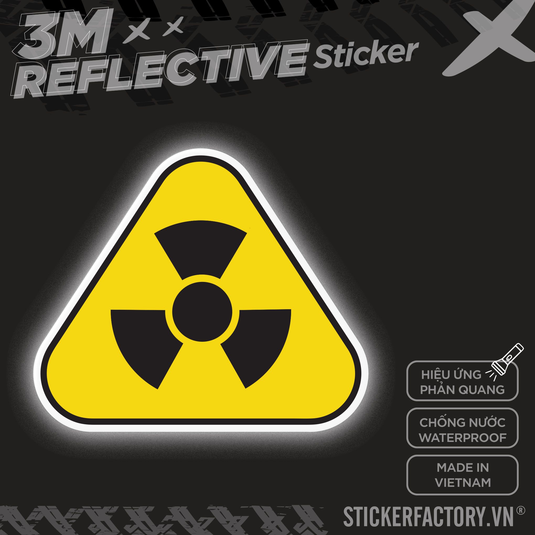 RADIATION HAZARD SIGN 3M - Reflective Sticker Die-cut – Sticker Factory