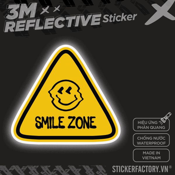 SMILE ZONE 3M - Reflective Sticker Die-cut – Sticker Factory