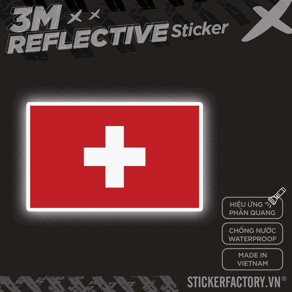 SWITZERLAND FLAG 3M - Reflective Sticker Die-cut – Sticker Factory