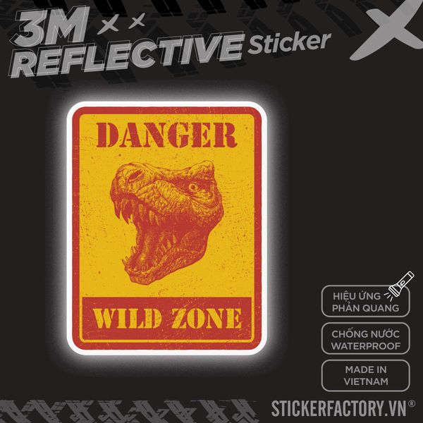 DANGER WILD ZONE 3M - Reflective Sticker Die-cut – Sticker Factory