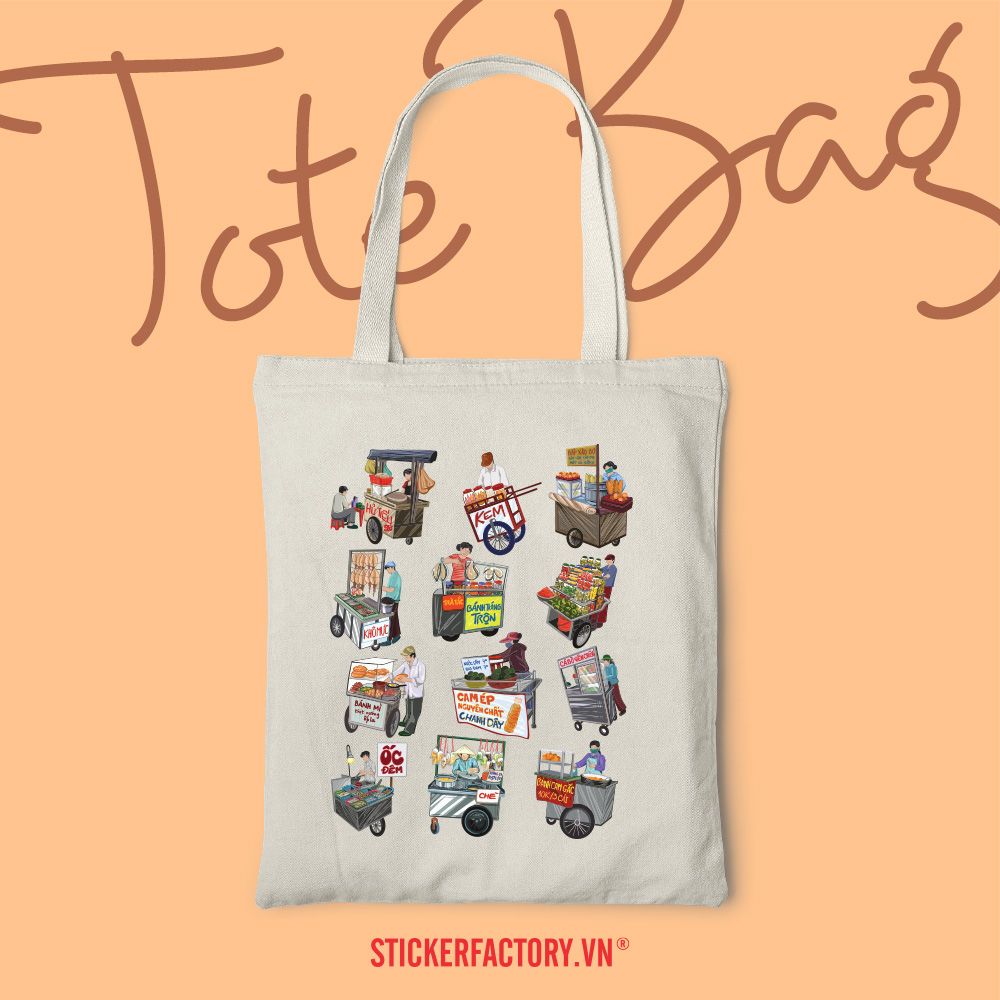 Street Vendors in Vietnam - Túi Tote Canvas Bag – Sticker Factory