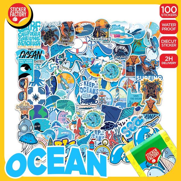 Ocean - Set 100 sticker hình dán – Sticker Factory