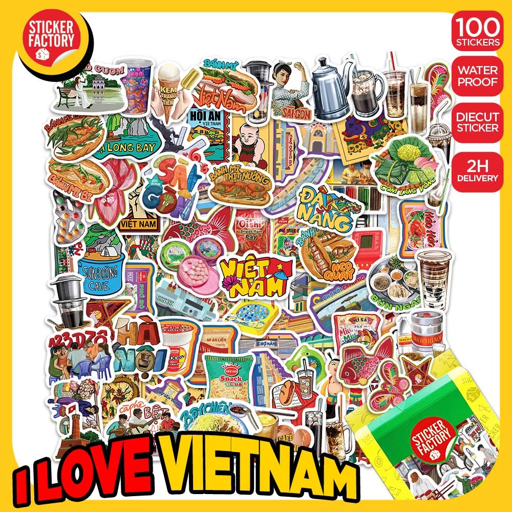 I love Vietnam - Set 100 Sticker hình dán – Sticker Factory