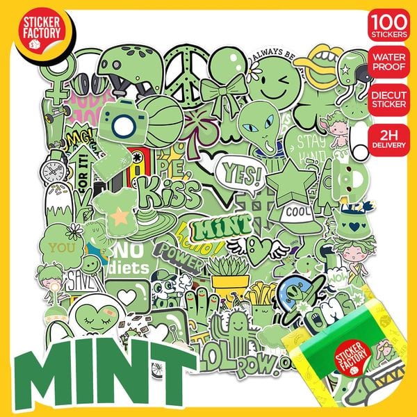 Mint - Set 100 sticker hình dán – Sticker Factory