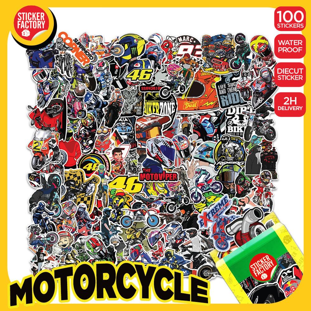Set 100 Sticker hình dán - Motorcycle – Sticker Factory