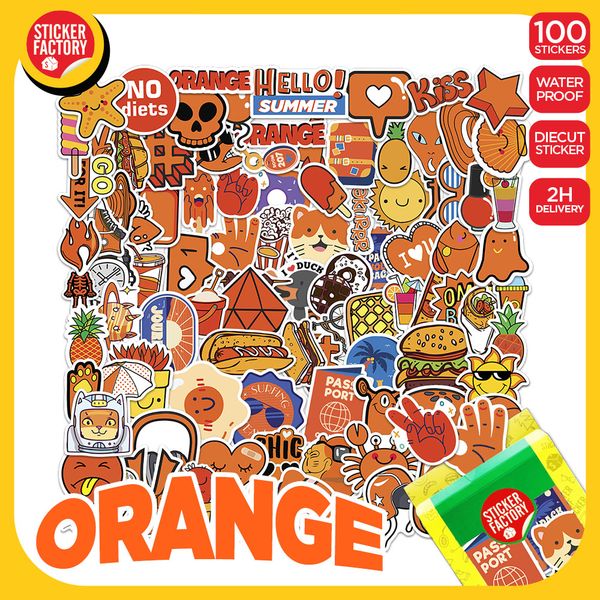 Orange - Set 100 sticker hình dán – Sticker Factory
