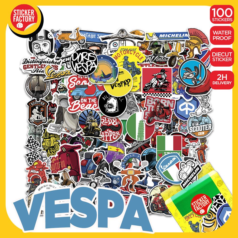 Vespa - Set 100 sticker hình dán – Sticker Factory