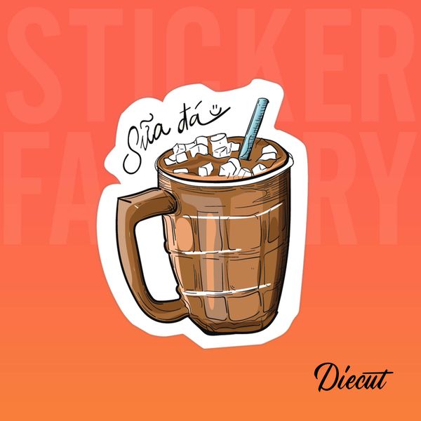 CÀ PHÊ SỮA ĐÁ 7cm - Sticker Die-cut hình dán cắt rời – Sticker Factory
