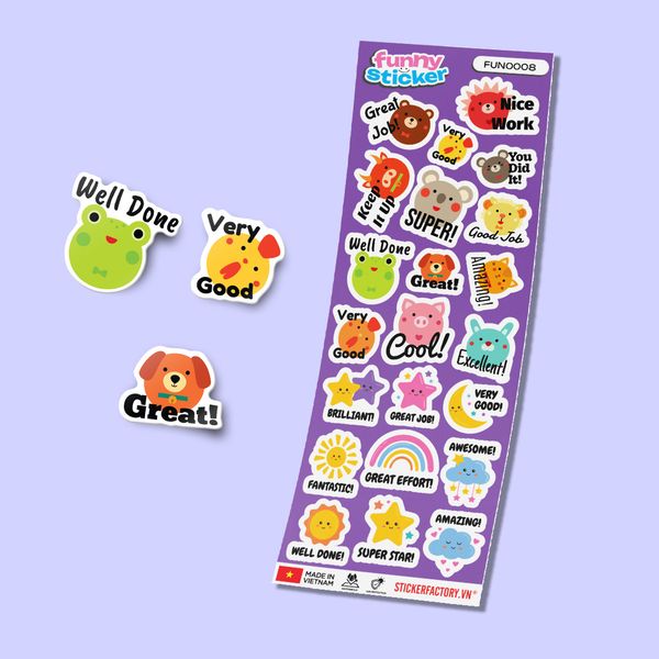 FUNNY0008 REWARD STICKERS - Sticker hình dán – Sticker Factory