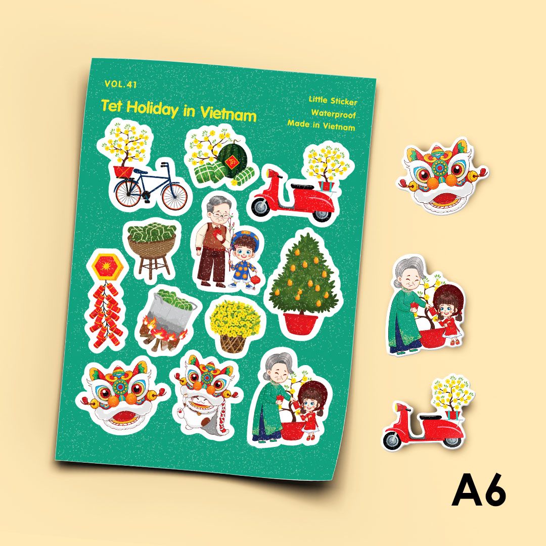 Vol.41 Tet Holiday in Vietnam - Little sticker sheet A6 – Sticker Factory