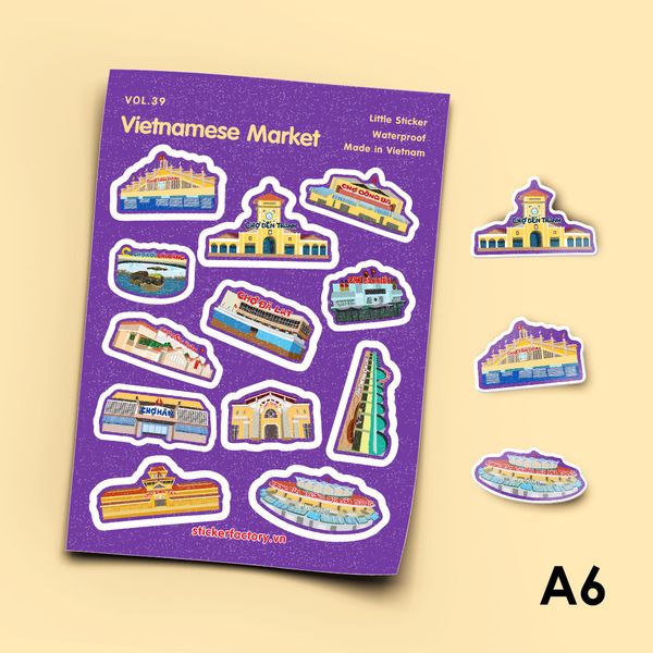 Vol.39 Vietnamese Market - Little sticker sheet A6 – Sticker Factory