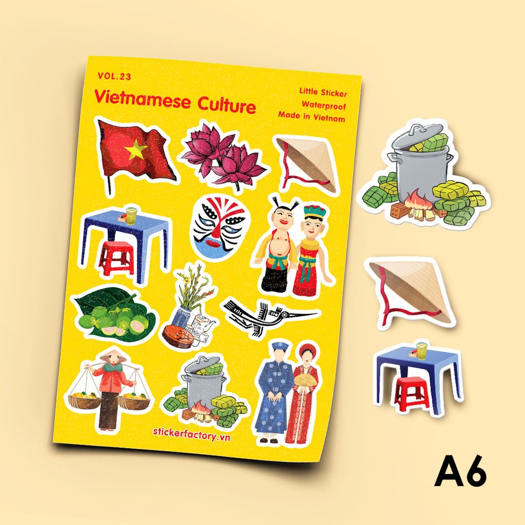 Vol.23 Vietnamese Culture - Little sticker sheet A6 – Sticker Factory