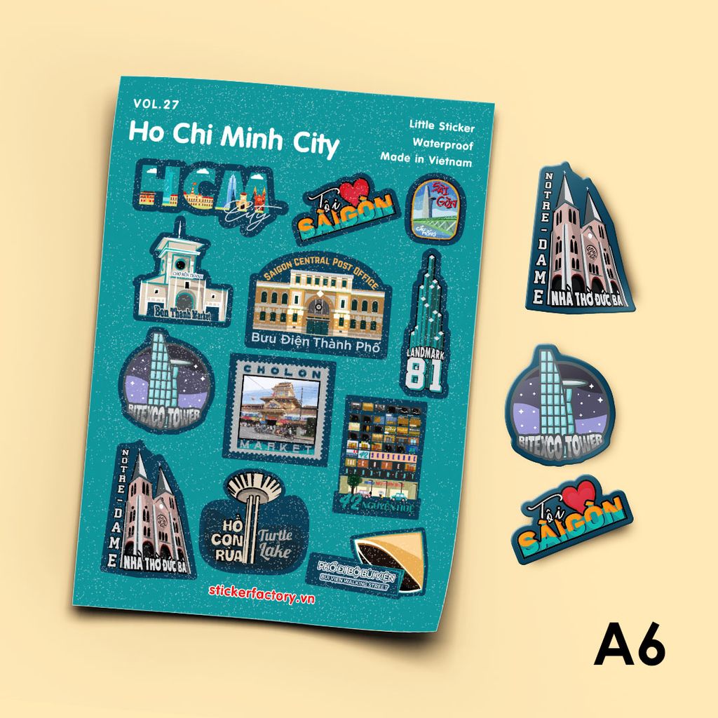 Vol.27 Ho Chi Minh City - Little sticker sheet A6 – Sticker Factory